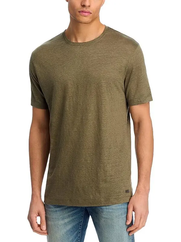 BOSS X David Beckham Taut 73 Linen Crewneck Tee - Medium Green