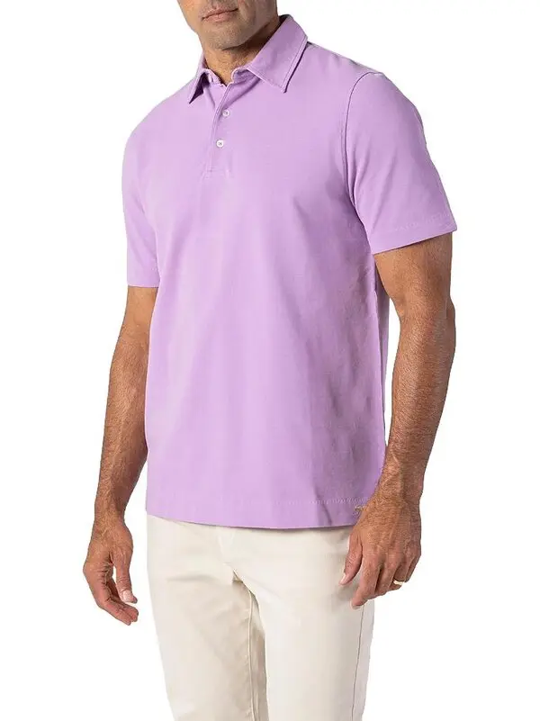 Robert Talbott Walker Short Sleeve Polo Shirt - Lavender