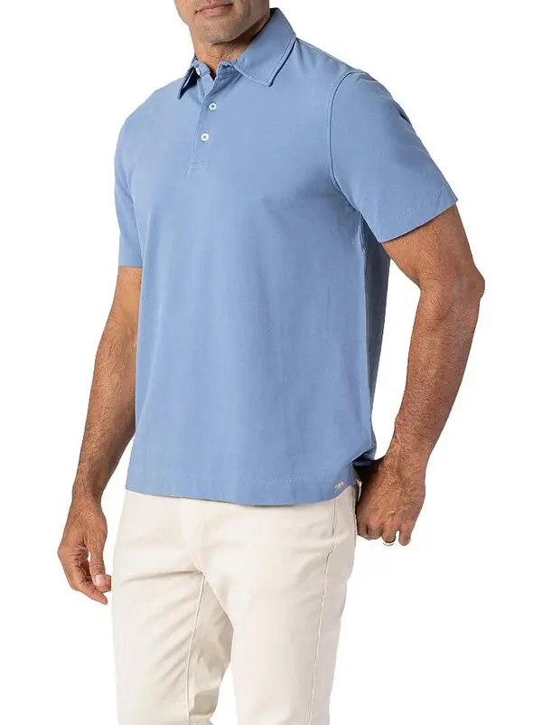 Robert Talbott Walker Short Sleeve Polo Shirt - Legacy Blue