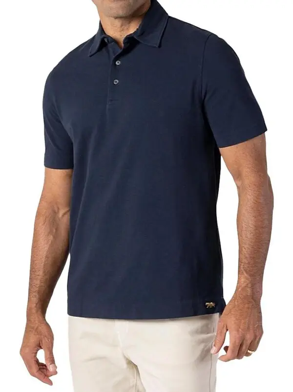 Robert Talbott Walker Short Sleeve Polo Shirt - Navy