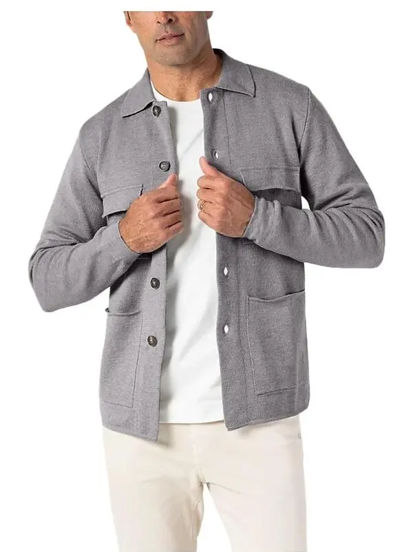Robert Talbott Landon Sweater Jacket - Light Gray