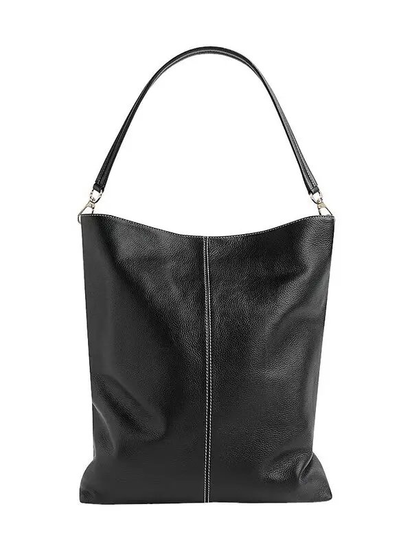 Whistles Kamil Contrast Stitch Tote Bag - Black