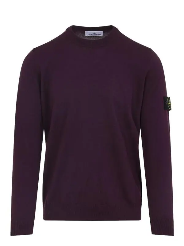 Stone Island Amaranth Virgin Wool Sweater - Red
