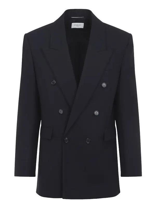 Saint Laurent Tailored Wool Jacket - Blue