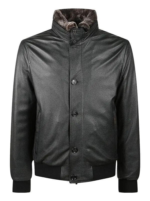MOORER Cleros-p1 Bomber Jacket - Black