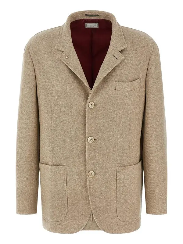 Brunello Cucinelli Chiné Blazer Jacket - Beige