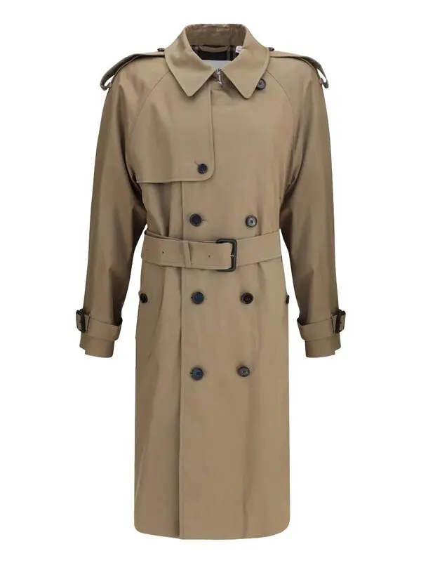 Burberry Long Cotton Gabardine Trench Coat - Beige