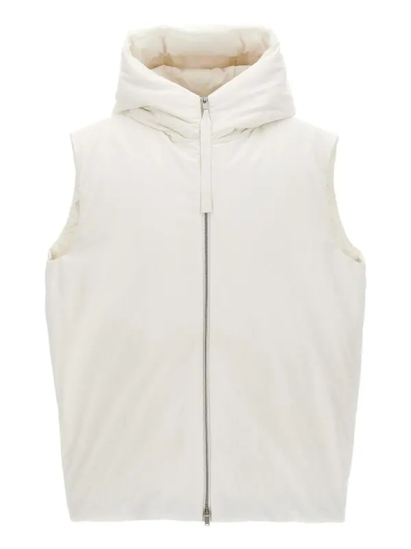 JIL SANDER 01' Padded Nylon Vest - White