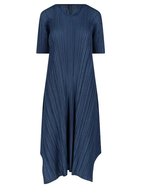Issey Miyake Pleated Dress - Blue