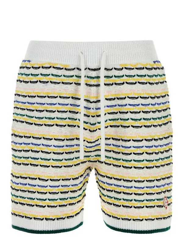 Casablanca Embroidered Bermuda Shorts - Stripped
