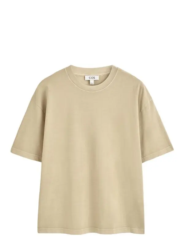 Cos Relaxed Lightweight Cotton T-shirt - Beige