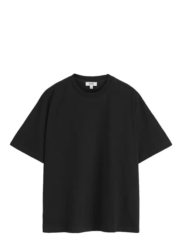 Cos Relaxed Lightweight Cotton T-shirt - Black