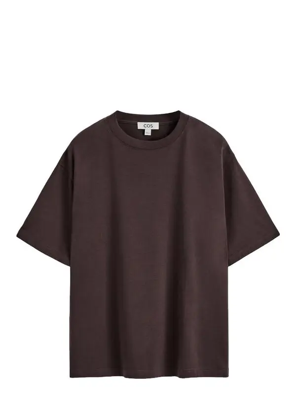 Cos Relaxed Lightweight Cotton T-shirt - Brown