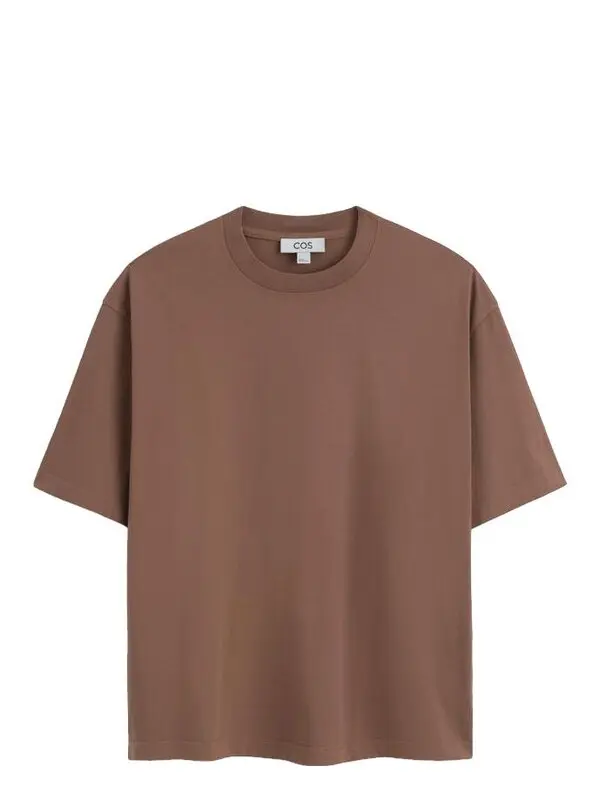 Cos Relaxed Lightweight Cotton T-shirt - Brown