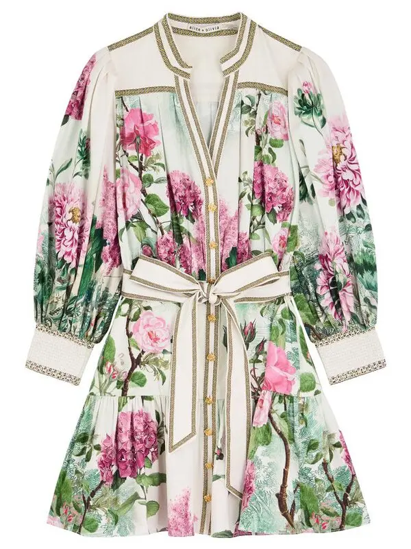 Alice + Olivia Cora Floral-print Mini Dress - Pink