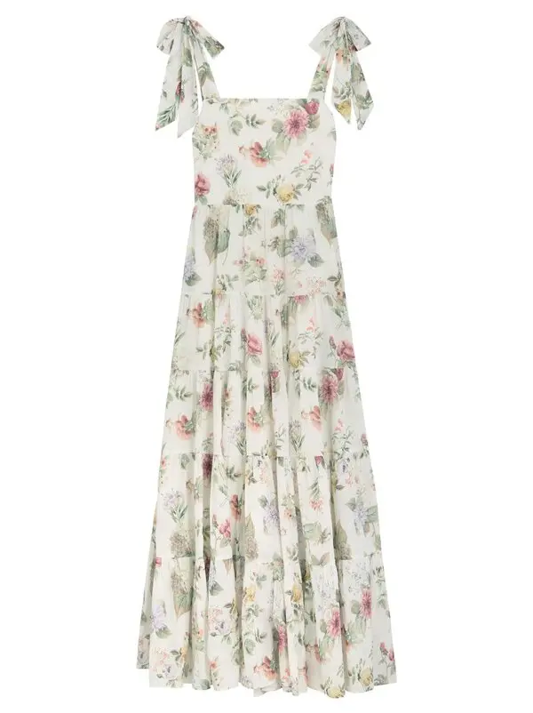 Alice + Olivia Monnie Floral-print Cotton Maxi Dress - Green