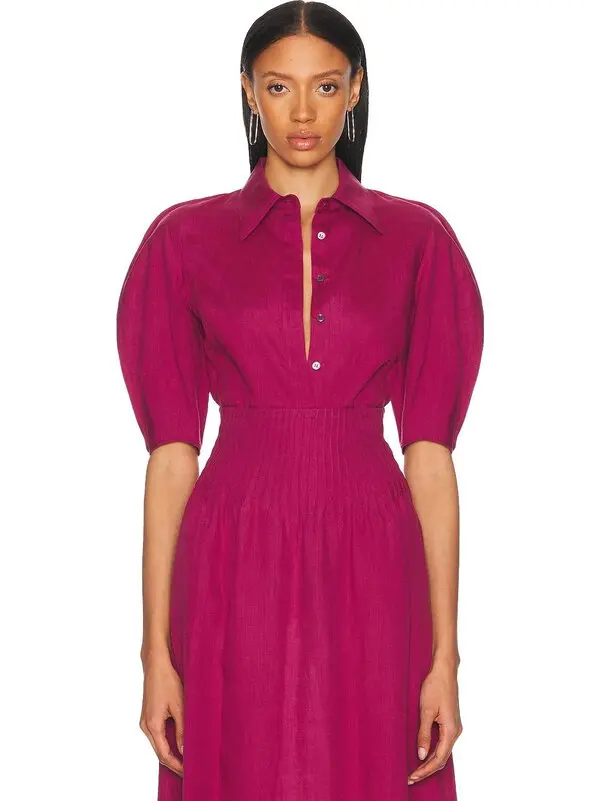 Gabriela Hearst Sansi Top - Raspberry