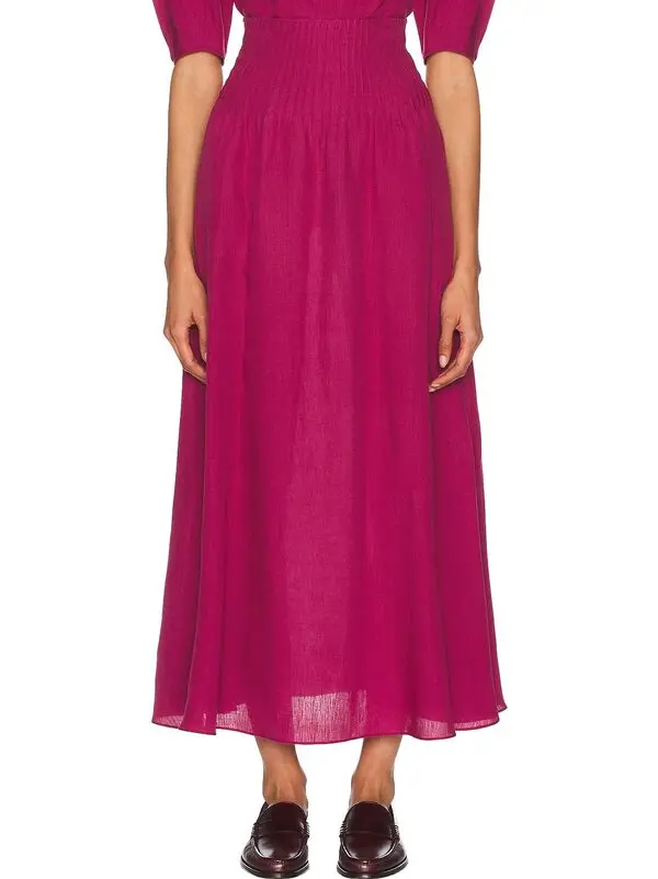 Gabriela Hearst Penelope Skirt - Raspberry