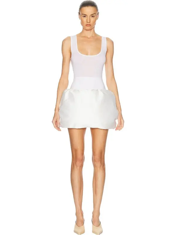 Alaïa Padded Mini Dress - Blanc Naturel
