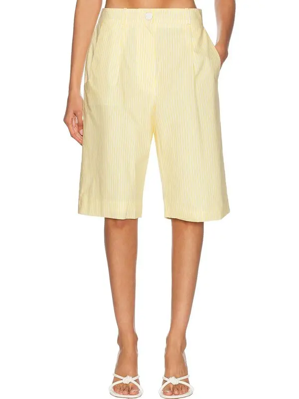 ROWEN ROSE Bermuda Short - White & Yellow