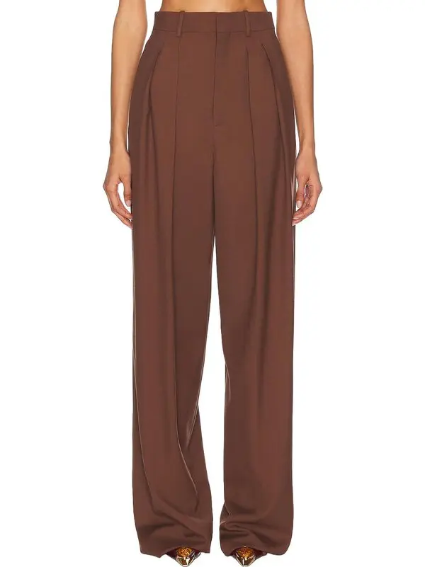Saint Laurent Straight Leg Pant - Brun Girofle