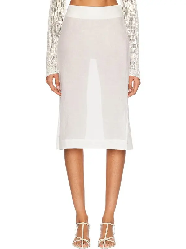RÓHE Embroidered Organza Skirt - Off White