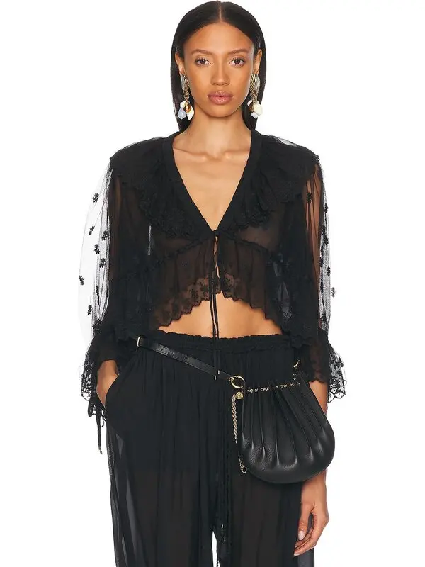 Chloé Embroidered Blouse - Black