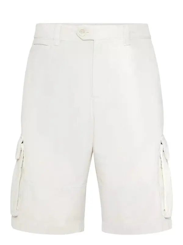 Brunello Cucinelli Gabardine Bermuda Shorts - White