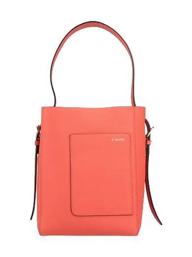 VALEXTRA Soft Pebbled Leather Bucket Bag - Red