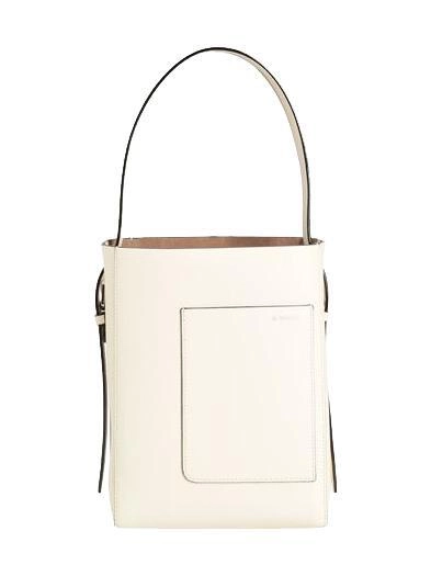 VALEXTRA Soft Pebbled Leather Bucket Bag - White