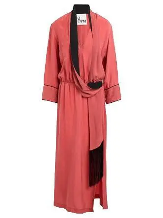 8PM Flared Maxi Dress With Fringe - Red