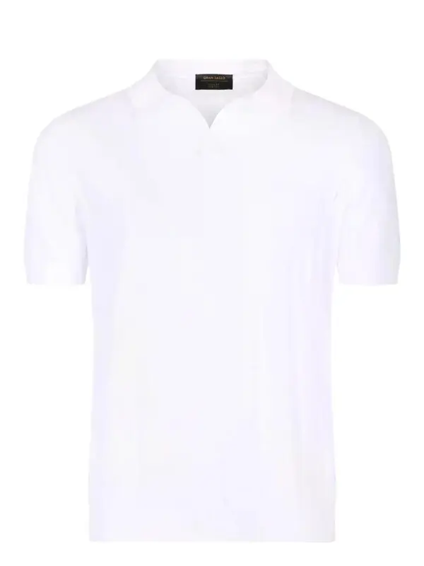 GRAN SASSO Ribbed Polo Shirt - White