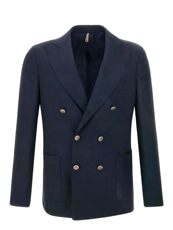 SANTANIELLO Double-breasted Blazer - Blue