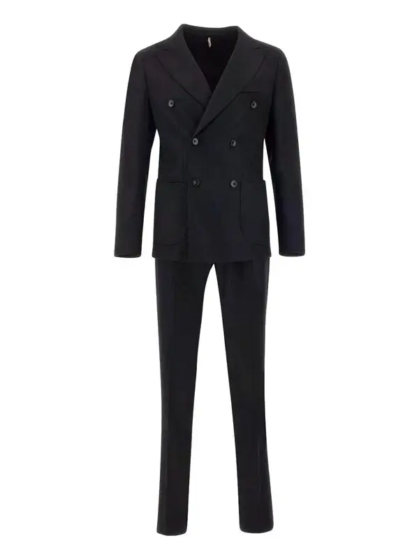 SANTANIELLO Double-breasted Suit - Black