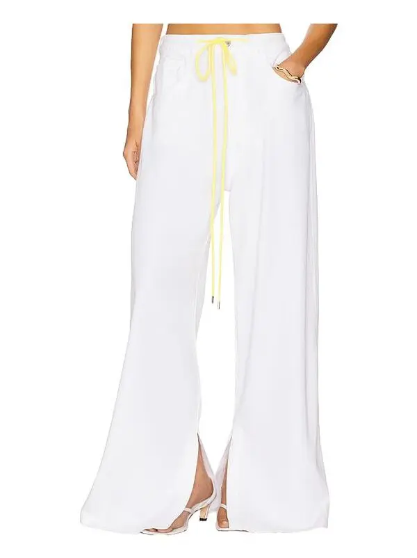 ICON DENIM LA Gracy Wide Leg Jogger Jeans - White