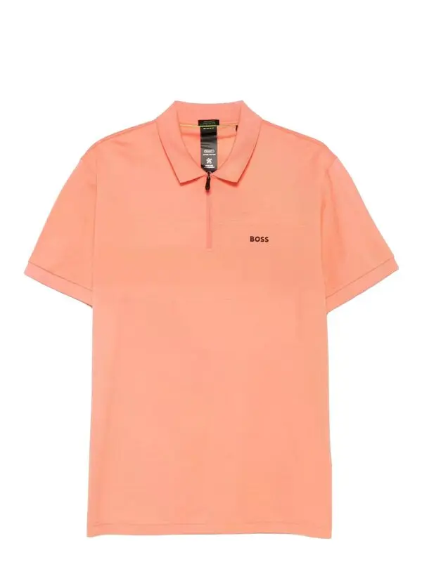 BOSS Half-zip Polo Shirt - Orange