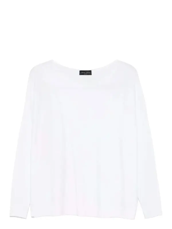 ROBERTO COLLINA Fine-ribbed Top - White