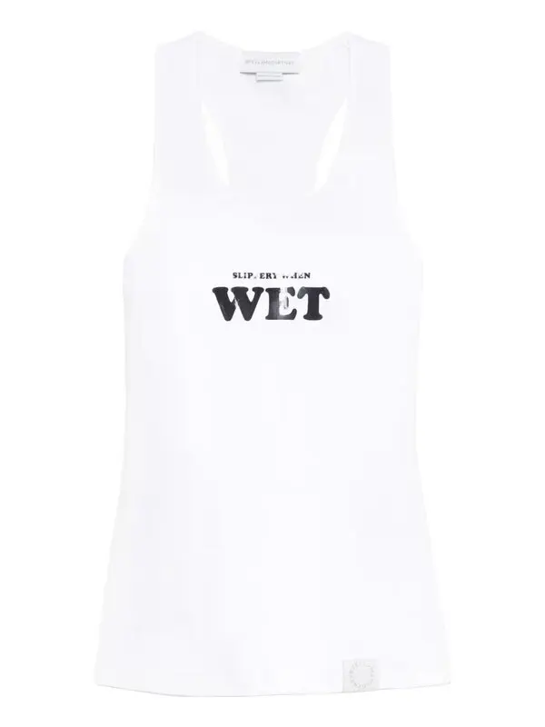 Stella McCartney Rubberised Slogan-print Tank Top - White