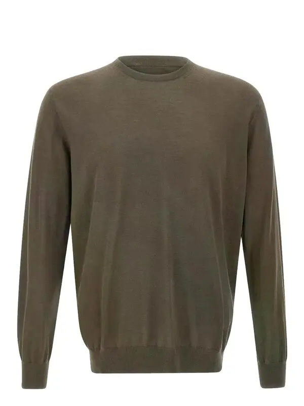 KANGRA Merino Wool Crew Neck Sweater - Brown