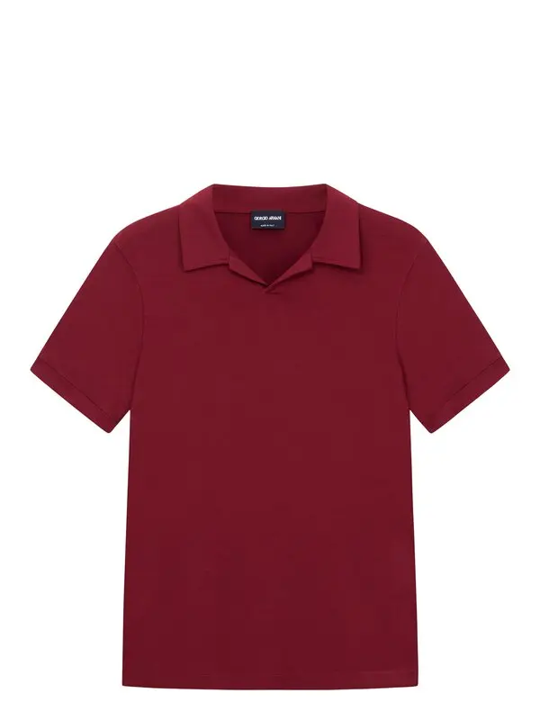 Giorgio Armani Asv Stretch Viscose Jersey Short-sleeved Polo Shirt - Red