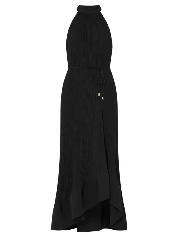 MILLY Nalani Pleated Midi Dress - Black