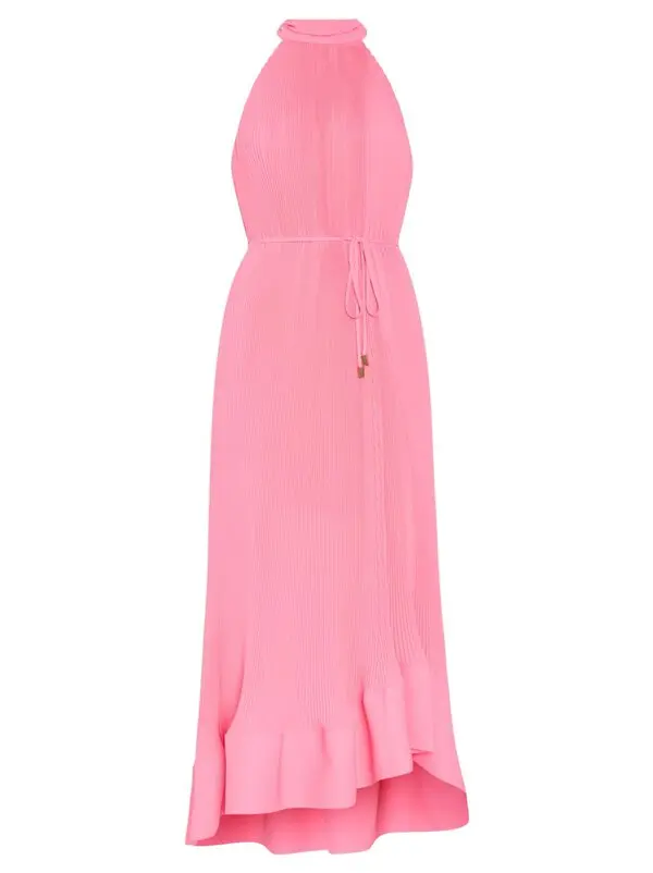 MILLY Nalani Pleated Midi Dress - Pink