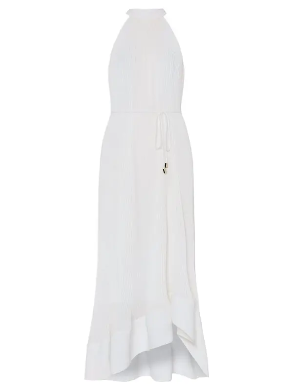 MILLY Nalani Pleated Midi Dress - White
