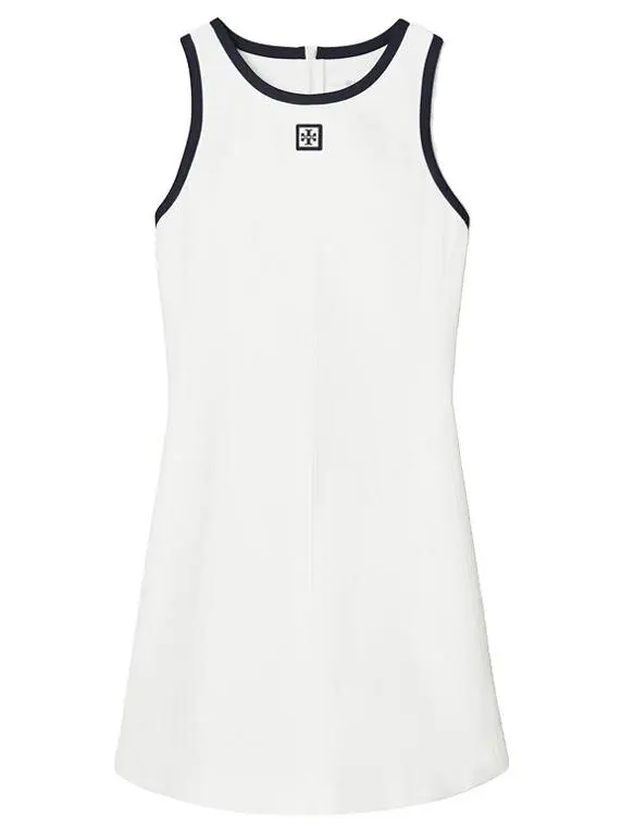 Tory Burch Jersey Racerback Tennis Dress - Snow White/deep Navy