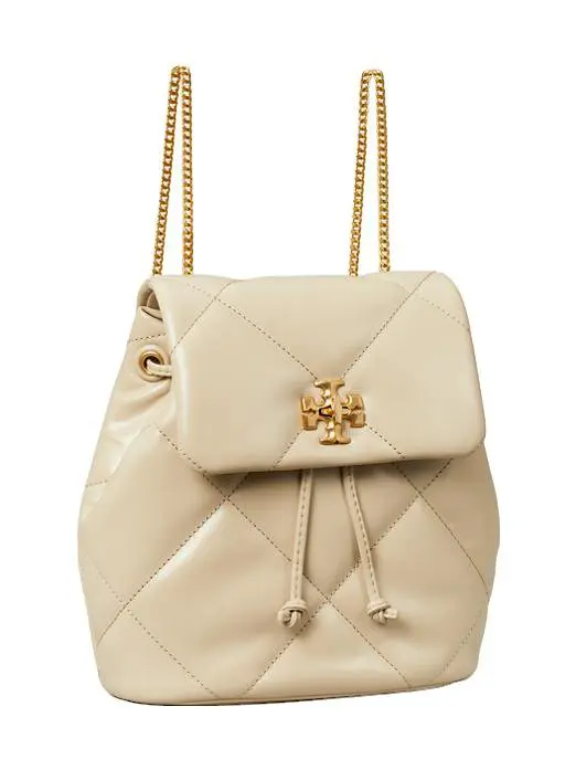 Tory Burch Mini Kira Diamond Quilt Backpack - Light Stone