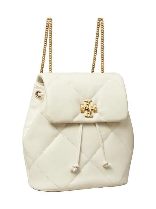 Tory Burch Mini Kira Diamond Quilt Backpack - Warm White
