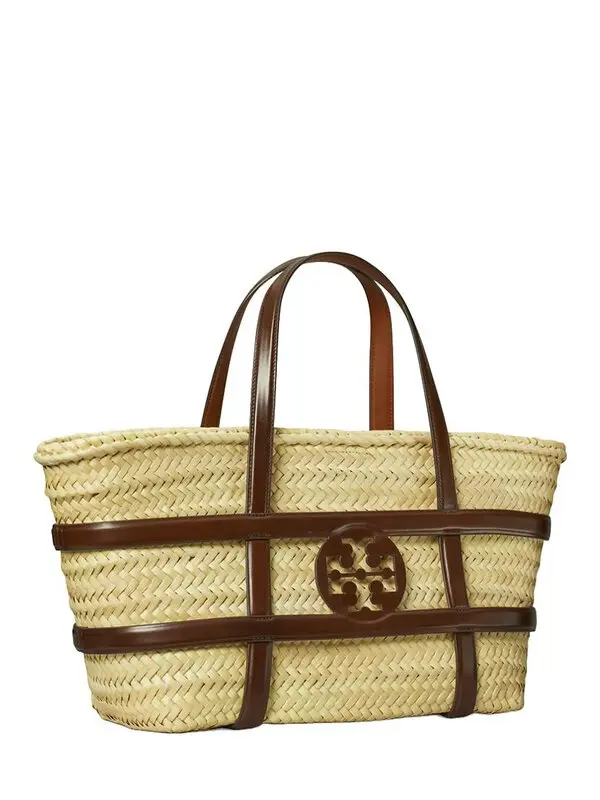 Tory Burch Ella Straw Basket - Classic Cuoio