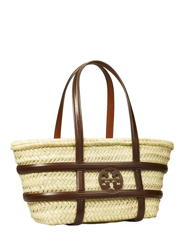 Tory Burch Small Ella Straw Basket - Classic Cuoio