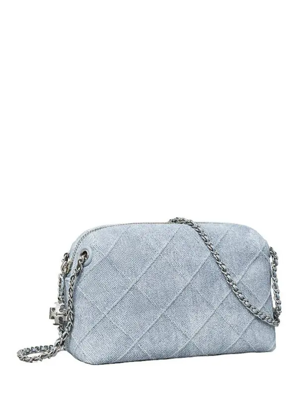 Tory Burch Fleming Soft Printed Suede Crossbody Bag - Denim