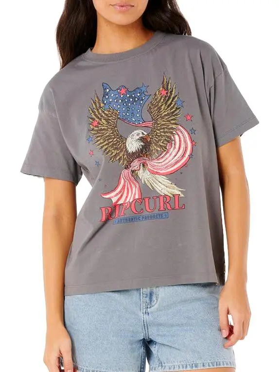Rip Curl Graphic Cotton T-shirt - Charcoal
